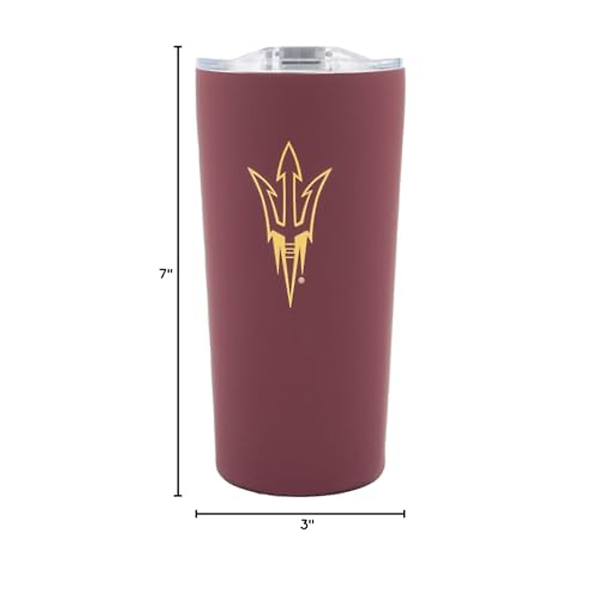 Decorvo Officially Licensed Collegiate Stainless Steel Tumbler - Double Walled Insulated Travel Thermos with Slide Lid - 18 oz (Arizona ST - Red)