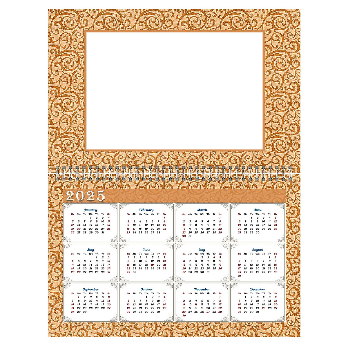 2024 Photo Frame Wall Spiral-bound Calendar (Add Your Own Photos) - 12 Months Desktop/Wall Calendar/Planner - (Edition #09)