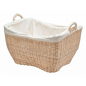KOUBOO 1060053 Wicker Laundry Basket with Liner, 21.5" x 16" x 15.5", Natural Color