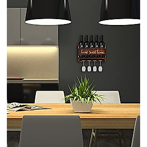 Housewarming Gift New Home Gifts for Home, House Warming Gifts New Home, Wood Wine Rack Wall Mounted Gifts for Women Wine Lover,Wine Bottle Holder with Wine Glass Rack,Home Sweet Home Wall Decor
