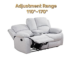 Caberryne Recliner Sofa Sets，Recliner Loveseat Sofa for Living Room Furniture Set，Microfiber Reclining Loveseat Couch，Wall Hugger Double Recliner for House/Office/Theater Seating(Loveseat Recliner)