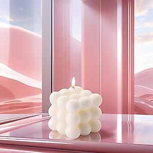 2PCS Bubble Candle, Cube Soy Wax Bubble Candles, Handcrafted Natural Scented Aesthetic Bubble Candle Set for Home Bedroom Decor, Birthday Mothers Day Gifts