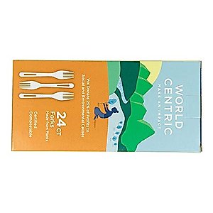 World Centric, 24 Count (Pack of 1), Natural Corn Starch Forks