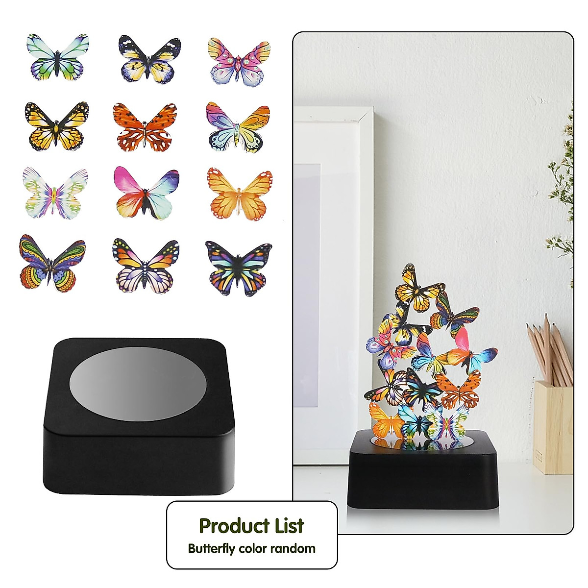 Xfsol Desk Toys for Office for Adults Desktop Magnetic Butterflies Sculpture Desk Decorations for Women Office