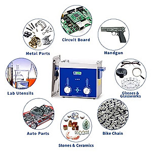 DK SONIC Ultrasonic Cleaner - Ultrasonic Jewelry Cleaner,Sonic Cleaner,Ultrasound Lab,Dental Tool,Carburetor,Gun,Parts,Denture Cleaning Machine with Encoded Timer and Heater(0.79Gal-3L)