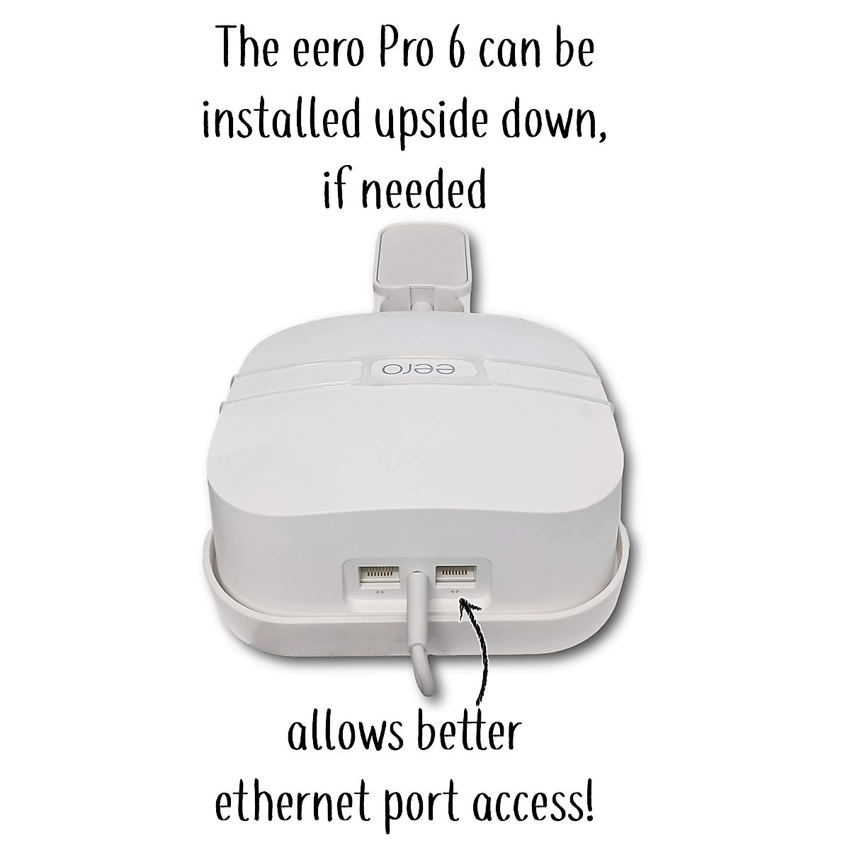 The eero Pro Genie for eero Pro 6/6E Wall Mount Outlet Holder Stand (1-Pack) | Low Profile | Open Access | Multiple Install Options | Reinforced Support | Horizontal Outlets | Does Not Include Router