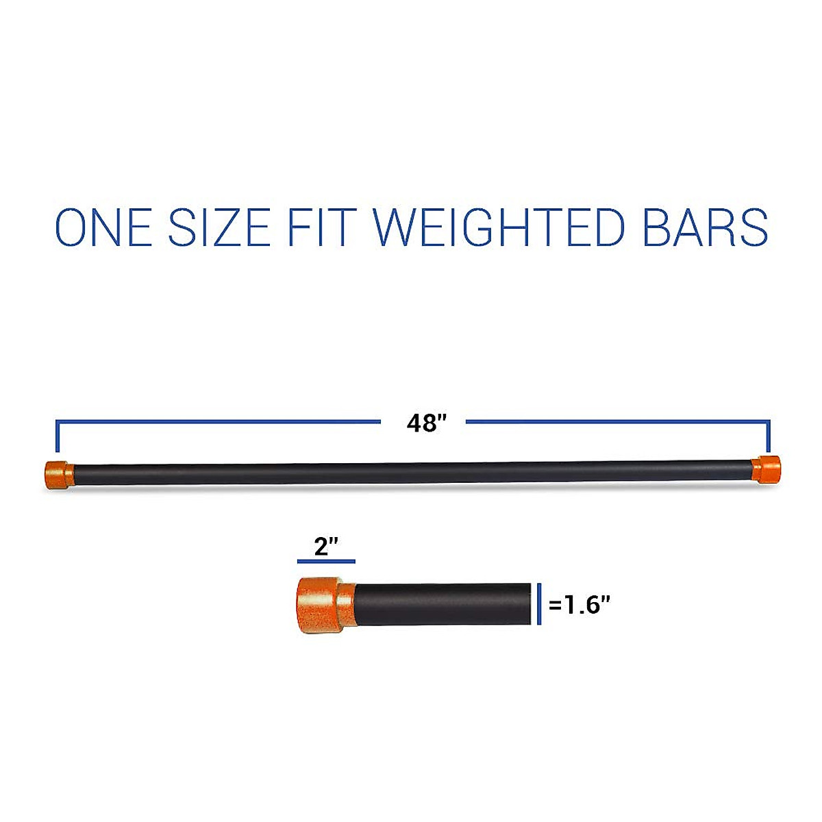 The Fitness Alley Sculpting Workout Bars/Body Toning Steel Bars - 10lb (Orange)