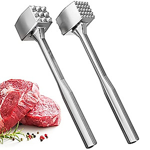 Meat Tenderizer 1 pcs - Aluminium Meat Mallet - Dual-Sided Meat Tenderizer Tool Kitchen Meat Pounder Home Meat Hammer for Tenderizing Ice Steak - Stainless Veal & Chicken Safe Meat Beater 1309479