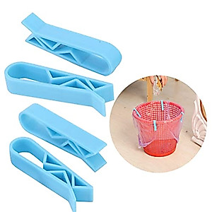 Cabilock 20pcs Trash Bag Clip Simple Pratical Fixed Waste Bin Bag Holder Rubbish Clip Garbage Can Clamp Holder (Blue)