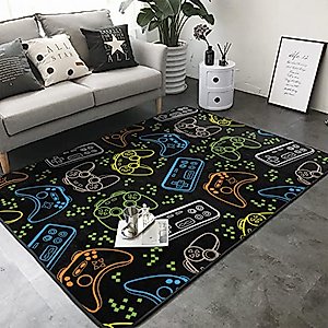 HGSCHYU Colorful Boys Rug Play Carpet, 4x6 ft Washable Colorful Area Rug for Nursery Room,Ultra Soft Non-Slip Indoor Play Mat for Bedroom Playroom Classroom