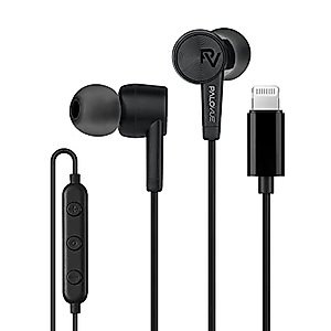 PALOVUE iPhone Headphones Earbuds Earphones wtih Lightning Connector Apple MFi Certified Compatible iPhone 14 13 12 11 Pro Max iPhone X XS XR iPhone 8 7 Plus with Microphone Controller SweetFlow Black