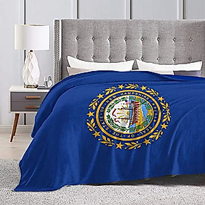 Flag of New Hampshire Blanket Printed Flannel Throw Blanket 60"x50" Anti-Pilling Blanket Bed Sofa Living Room Bedroom