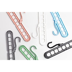 Space Saving Hangers Closet Organizers Pack of 6 Clothes Hanger, Closet Organizer and Storage for Wardrobe Organization - Sturdy and Durable Plastic - Lightweight Multi-Functional Space Saver