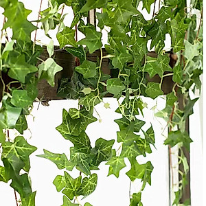 Sinsoledad Faux Ivy Wreaths can be Hung on Walls and Outdoors for Home Kitchen Garden Hall Decorations. A Pack of 12, Each 7.5 feet Long, Green.