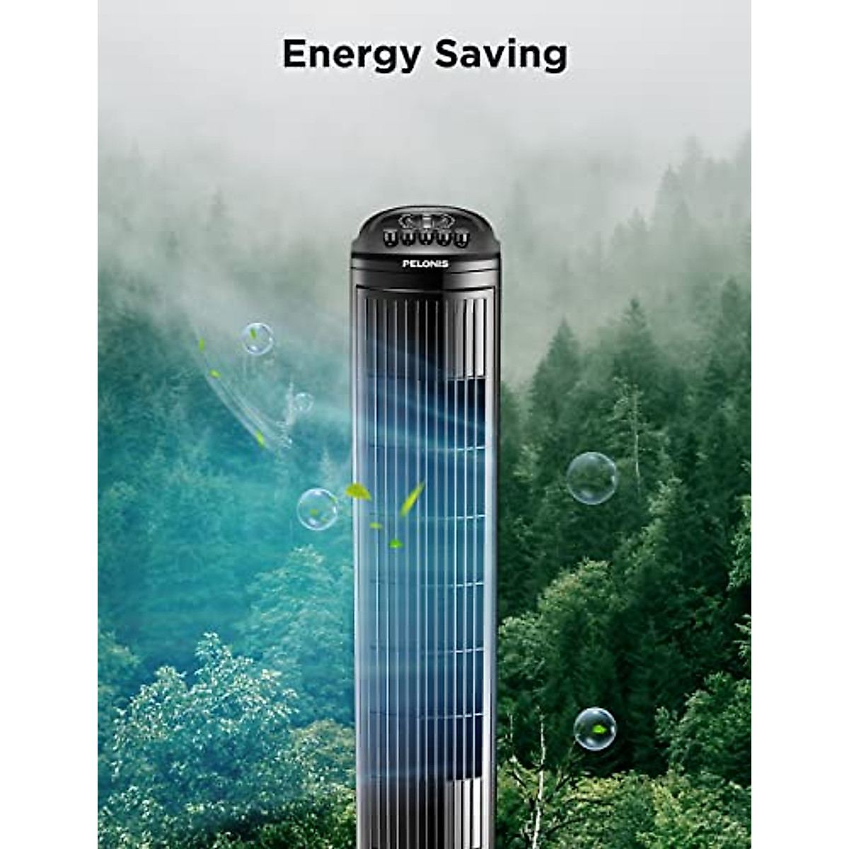 PELONIS 30 Inch Oscillating Tower Fan with 3 Speed Settings and Auto-off Timer, Standing Fan PFT28A2BBB, Black