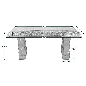 Arcadia Garden Products BE01 Fiberclay Garden, Outdoor Bench, Patio Seating for Front Porch Park Outside Furniture Decor, Brushed Teal