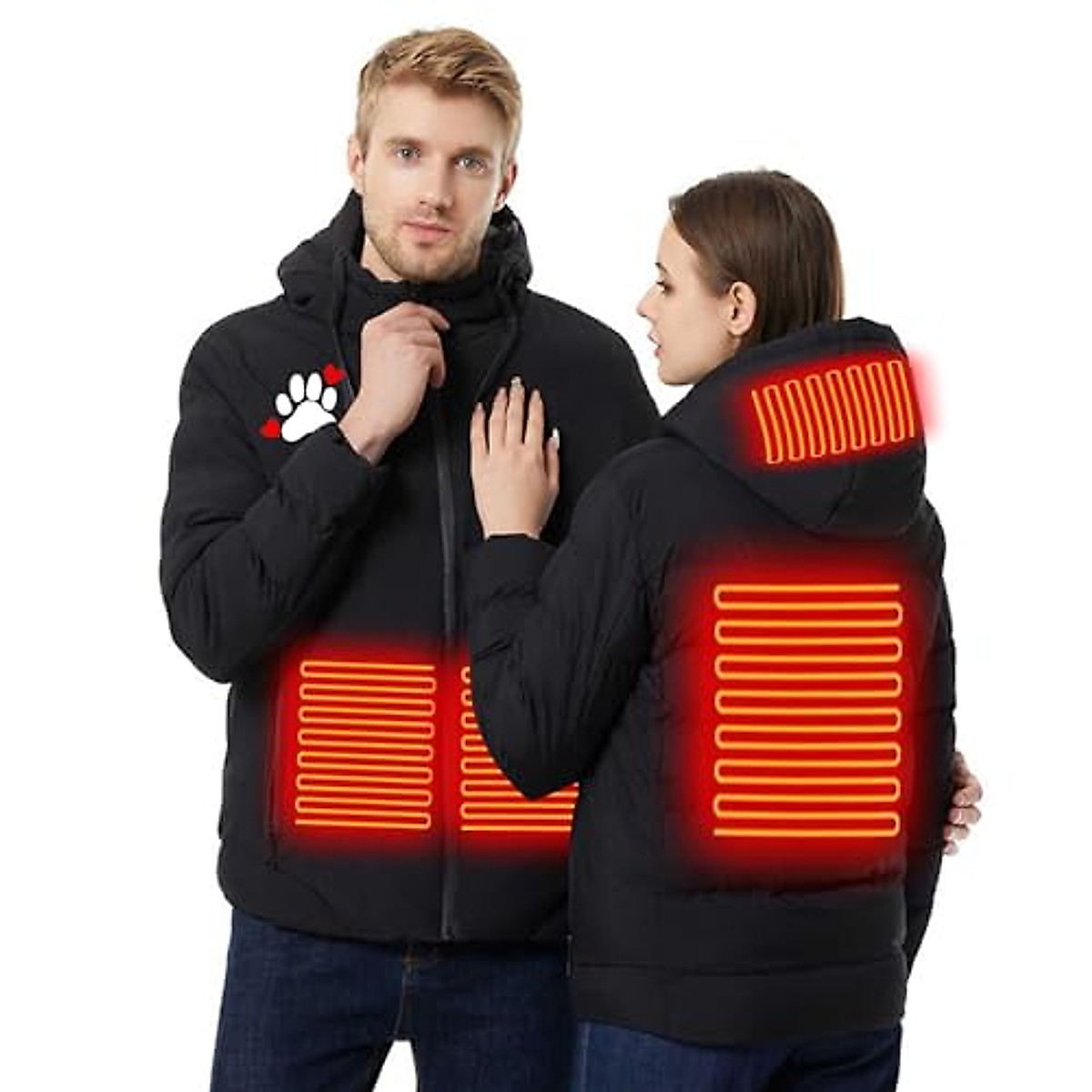 Muscularfit 2023 Heated Hoodies for Men Women 2023 Fashion 4 Heating Zones Unisex Smart Heated Jacket (Battery Pack not Included)