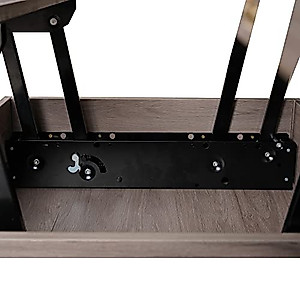 Multifunctional Folding Dining Table Set Lift Top Coffee Table with 4 Storage Ottoman Extendable for 8, Fully Assembled Space Saving Table for Compact Living Space, 47 in, White Oak