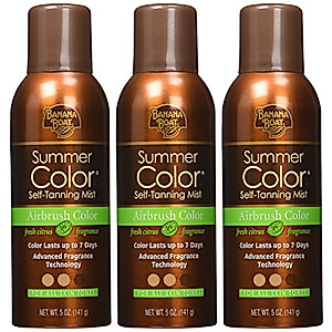 Banana Boat Self Tanning Spray for All Skin Tones, Airbrush Color, Reef Friendly, 5 Ounce - Pack of 3