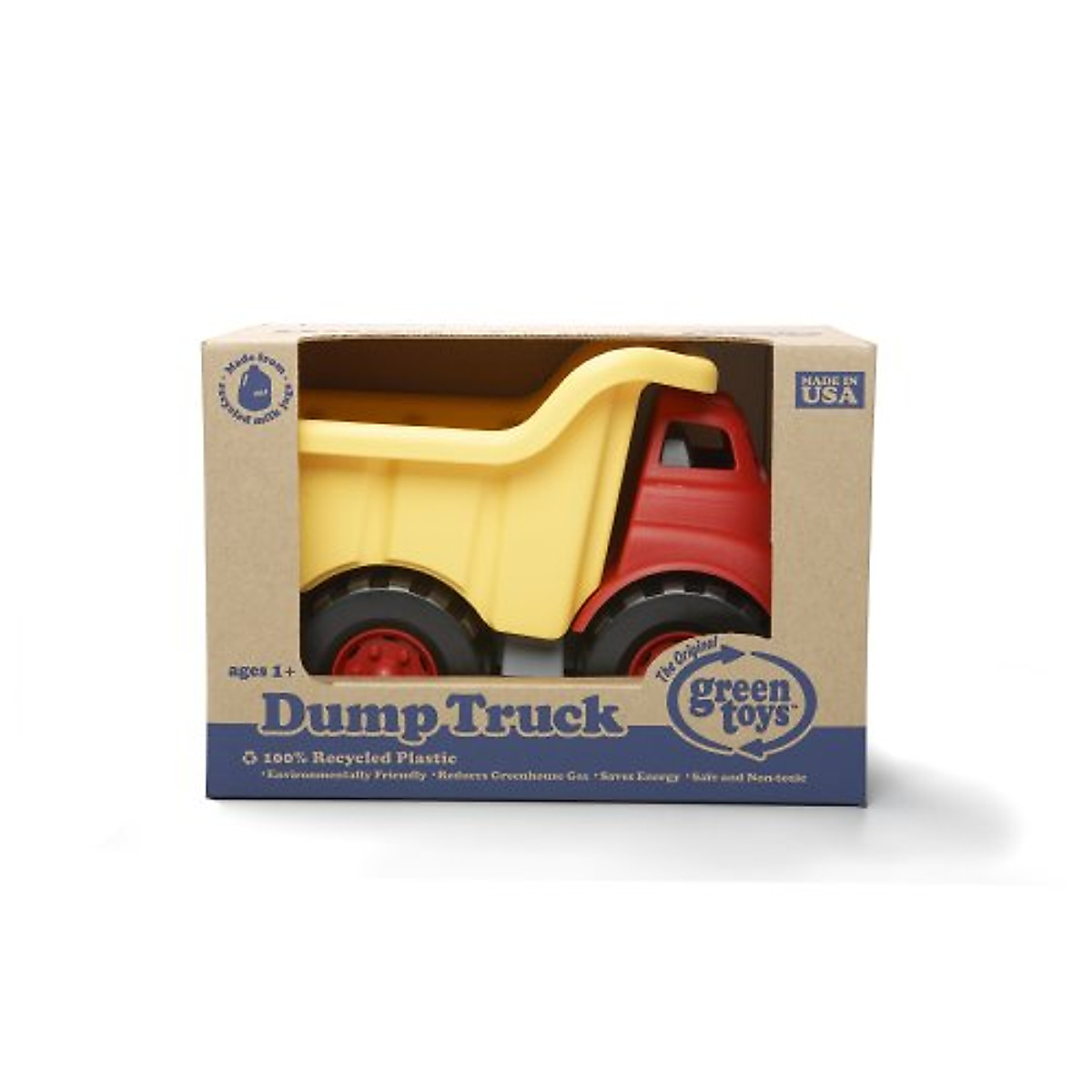 Green Toys Dump Truck in Yellow and Red - BPA Free, Phthalates Free Toys for Gross/Fine Motor Skill Development. Pretend Play , Red/Yellow