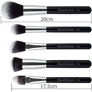 Oscar Charles 17 Piece Professional Makeup Brush Set: Make up brushes with Case, Beauty Blender, Brush Cleaner, Product Guide and Gift Box