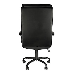 HForesty Executive Office Chair, High Back Computer Desk Chair, PU Leather Adjustable Height Task Chair with Tension Controller Device, 300LBS Weight Capacity, Black