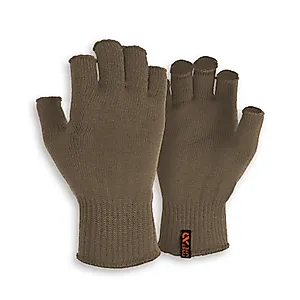 First Lite Talus Fingerless Merino Wool Glove - Lightweight Hunting Gloves - Dry Earth - Large
