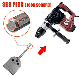 JACKCHEN SDS-Plus Floor Scraper Tile & Thinset Scaling Chisel Thinset Scraper Adhesives Remover Wall Scraper Fits SDS-Plus Rotary Hammer