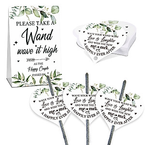 100 Pcs Wedding Sparkler Tags Heart Shape Wedding Wand Tags and 1 Pcs Wedding Sparkle Cards Sparkler Cards Tags Decor Sign for Wedding Anniversary Engagement Bridal Shower Cards Only (Classic Style)
