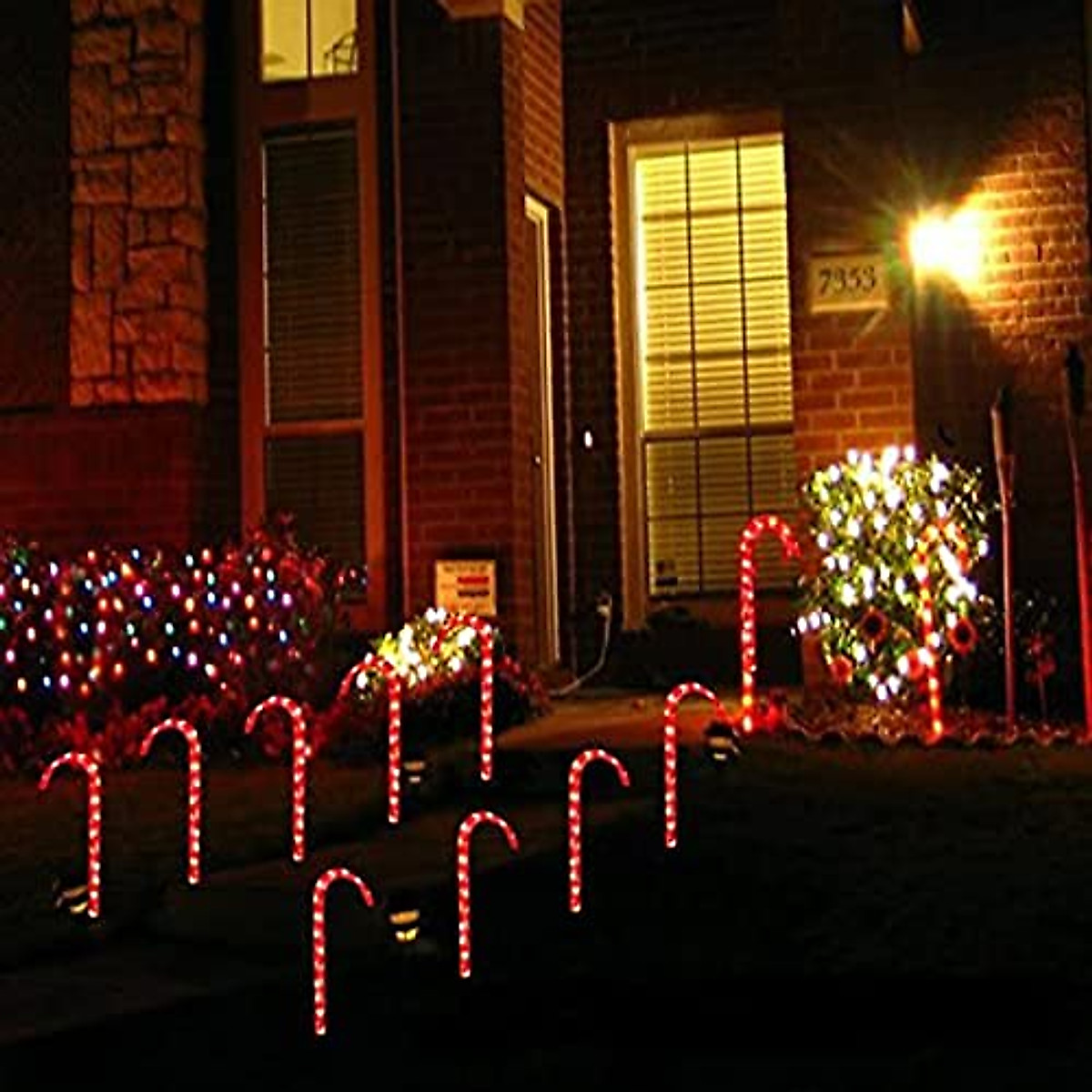 Christmas Candy Cane Lights,Christmas Candy Cane Pathway Lights，Candy Cane Christmas Decor， Christmas/New Year Holiday Lights， Outdoor Garden Home Decorations Light，10pcs