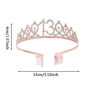 80th Birthday Crowns for Women,Birthday Queen Glitter Tiara for Girls,Fabulous Headband Princess Crown Rhinestone Tiara,Happy Birthday Accessories,Gifts Party Favor for Womens