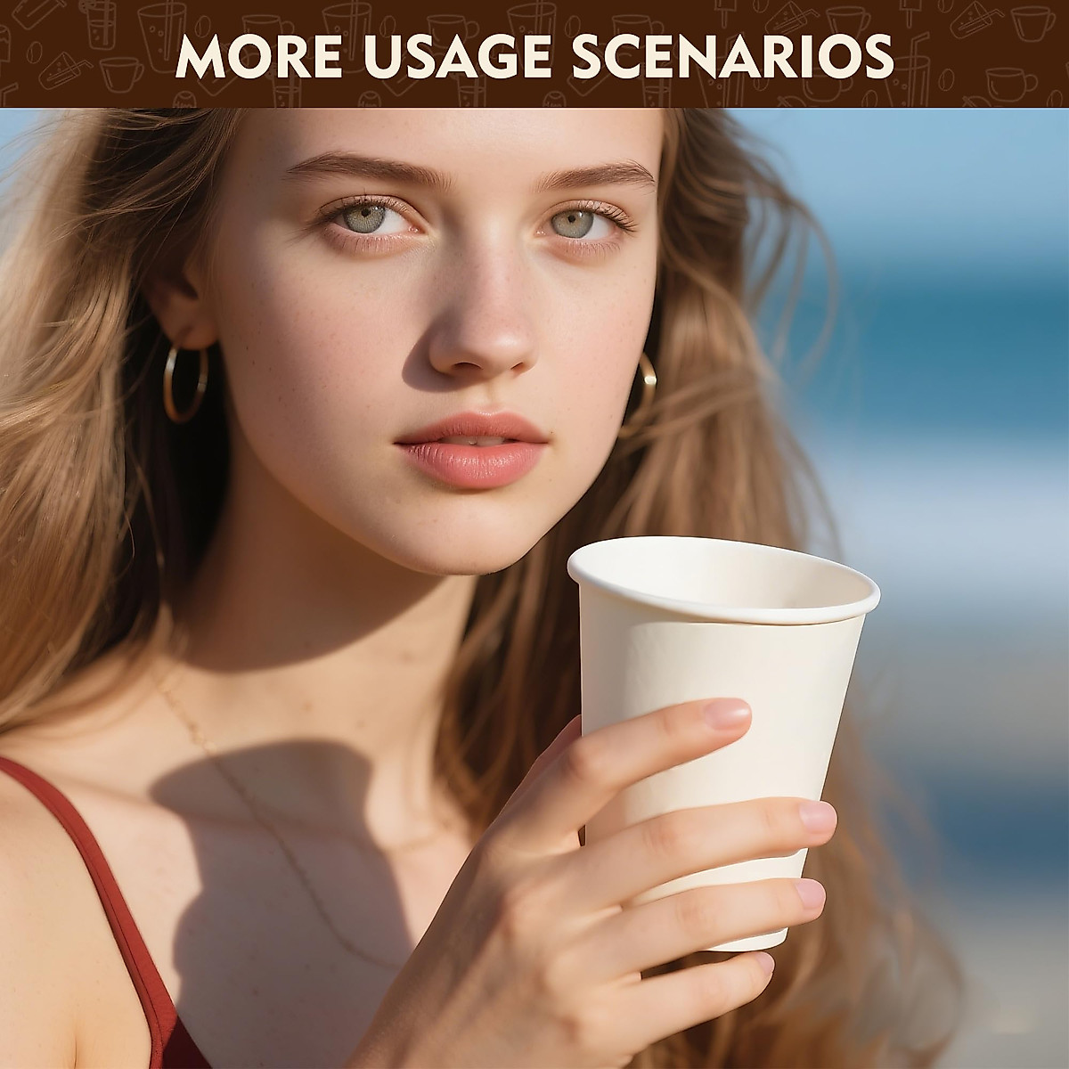 YEEHAW [12 oz 300 pack] Coffee Cups, White Disposable Paper Cups, To Go Hot Cups for Coffee, Hot Liquid, Chocolate, Juice, Tea, Hot/Cold Beverage Drinking Cup, Ideal for Cafes, Bistros, Businesses