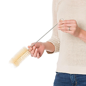 Redecker Pig Bristle Baby Bottle Brush with Flexible Wire Handle, Set of 2, 16-Inches, Made in Germany