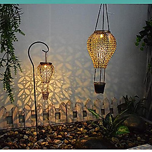 JIXAW Solar Lights Outdoor Garden Decor, Large Hanging Lantern Waterproof Watering Can Landscape Lights Outside Decorations for Yard Front Porch Patio Backyard Gardening Gift,Multicolour