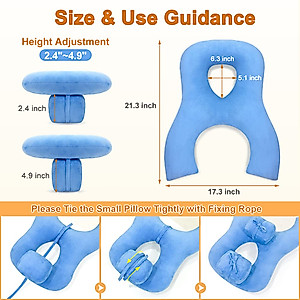 Face Down Pillow for Sleeping After Eye Surgery Head Positioning Prone Pillow for Massage Napping Tanning Pillow with Face Hole Doughnut Bed Cradle Cushion Detached Retina Vitrectomy Recovery