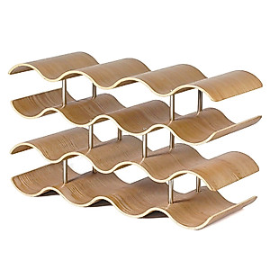Bellglee 14 Bottles Wine Racks Countertop for Shelf, 4-Tier Wooden Wine Bottle Holder Stand, freestanding Wine Storage for Inside Cabinet Organizer for Home Décor, Bar and Pantry