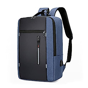 ZGWJ Laptop Backpack with USB Charging Port for Men & Women Fits 15.6 Inch Notebook. Lightweight Water Resistant Clean Design, Sleek for Travel and Daily Business Use Blue