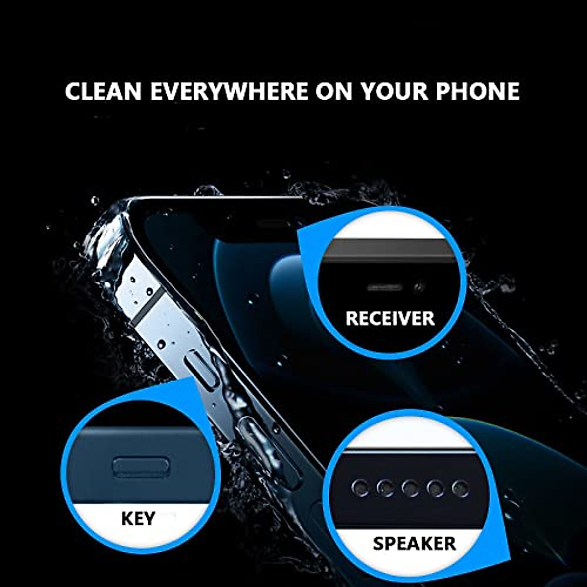 Loirtlluy Cell Phone Cleaning Kit Accessories, Cleaner Tape for Phone Speaker and Receiver, Cleaning Stickers Dust Remover Compatible with Airpods, Samsung, iPhone, Pixel, Mobile Phone