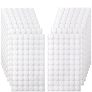 Self Adhesive Dots, 1080pcs (540 Pairs) 0.59” Diameter White Sticky dots, Hook & Loop dots with Strong Adhesive, Sticky Back Tapes 15mm for Classroom, Office, Home