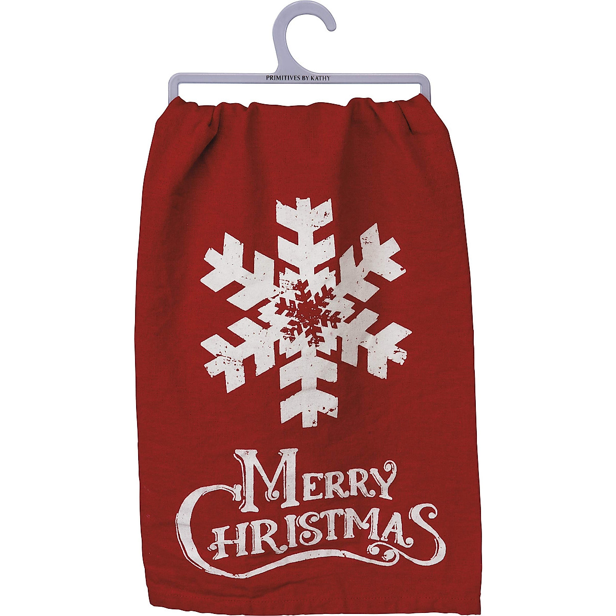 PBK Primitives by Kathy 2 Piece Bundle Red Christmas Kitchen Towels, Merry Christmas and Let It Snow