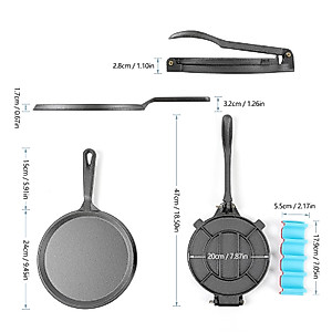 HAWOK Cast Iron 8 Inch Tortilla Press…