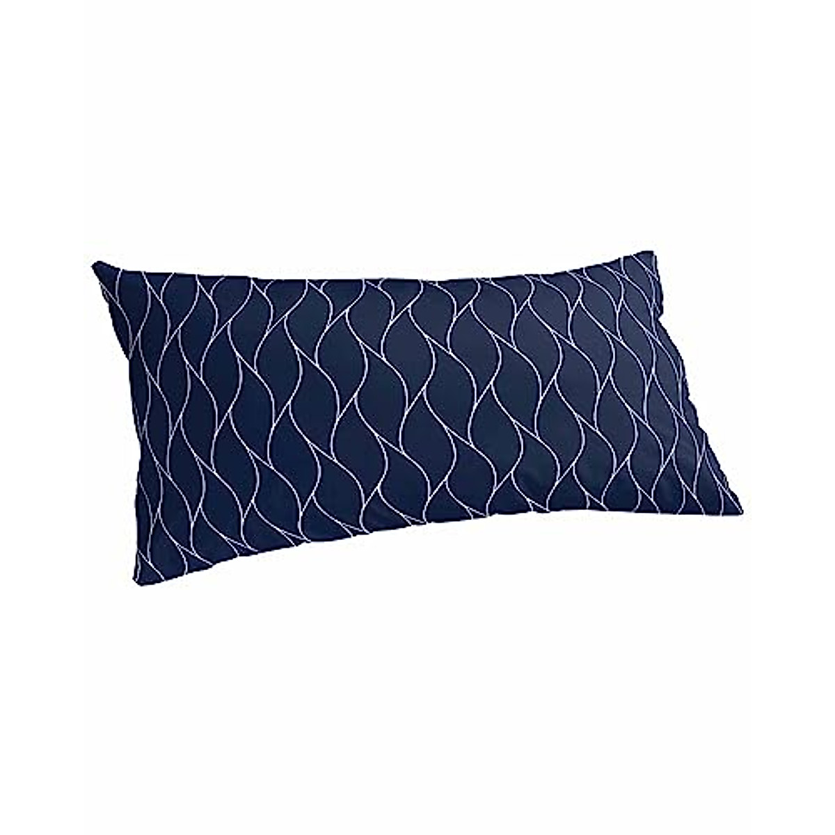 Edwiinsa Navy Blue Pillow Covers King Size 20x40 Bed Pillow, White Wave Pattern Modern Abstract Art Aesthetics Plush Soft Comfort for Hair/Skin Cooling Pillowcases with Envelop Closure