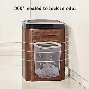 Trash Bin Trash Can Wastebasket Smart Trash Can Electric Induction Smart Square Solid Wood Trash Can with Pressure Ring for Home Garbage Can Waste Bin