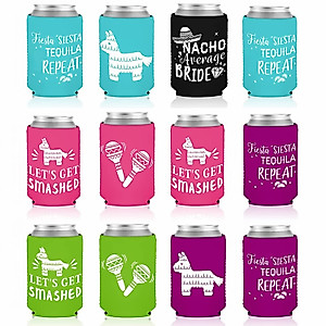 12-Pack Fiesta Bachelorette Party Can Sleeves Nacho Average Bride Can Sleeves Favor for Mexico Bachelorette Party Supplies Final Fiesta Party Decorations