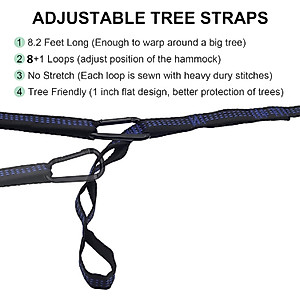 Double Hammock, Camping Hammock with 2 Tree Straps(16+2 Loops), Two Person Hammocks with 210T Nylon Parachute Portable Lightweight Hammock for Backpacking, Outdoor, Beach, Travel, Hiking, Camping Gear