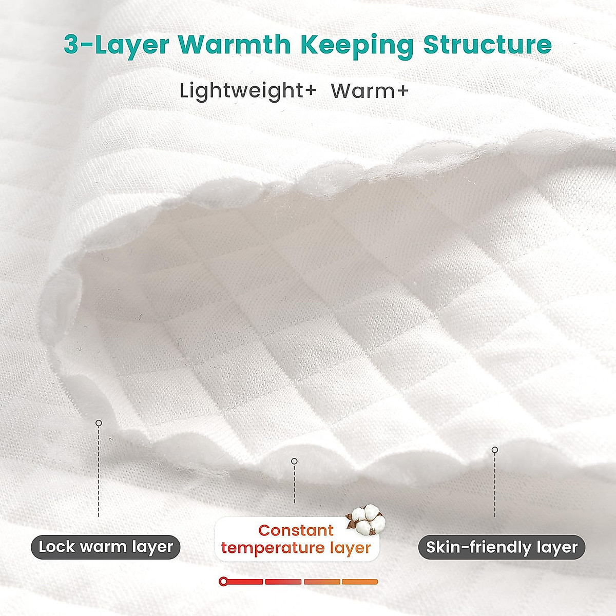 LILBESTIE Toddler Sleep Sack with Feet, 1.5 TOG Wearable Blanket with Long Sleeves 100% Cotton Baby Sleeping Bag, Rabbit, Large (18M-3T)