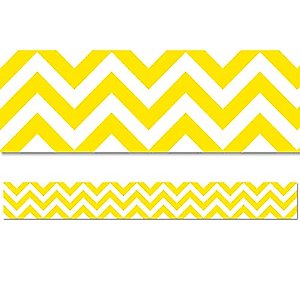 Creative Teaching Press CTP Yellow Chevron EZ Border Bulletin Board Border Classroom Decor