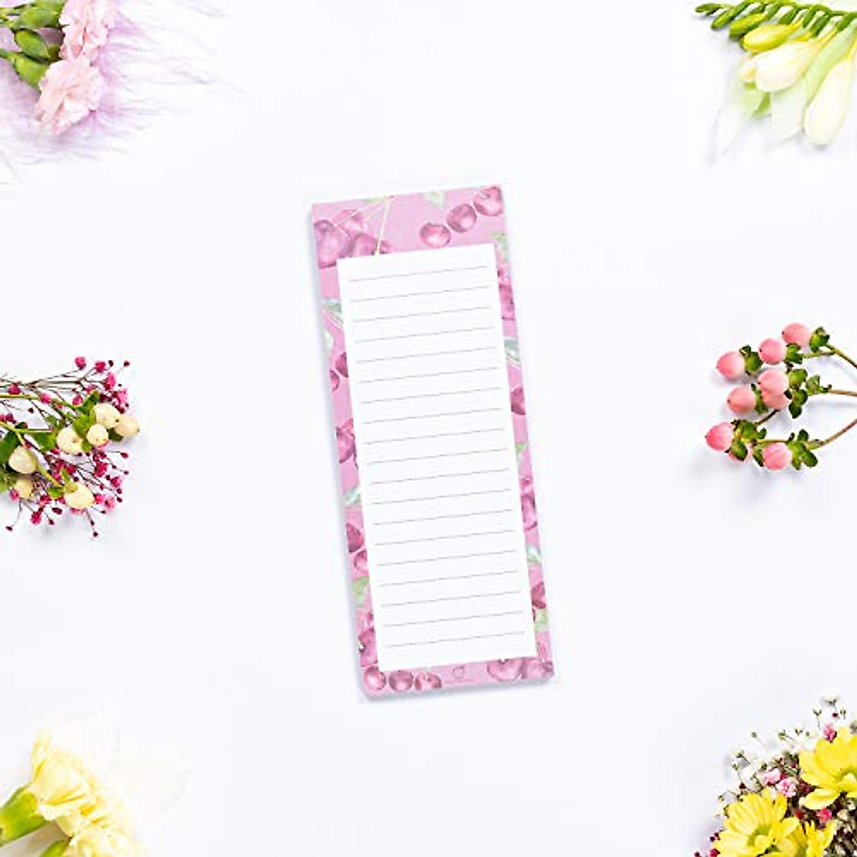 Peach Tree Shade Magnetic Notepads, 6-Pack 60 Sheets Per Pad 3.5” x 9”, Assorted Fruit Shapes, for Fridge, Kitchen, Shopping, Grocery, To-Do List, Memo, Reminder, Book, Party, Stationery, (Fruitnotes)