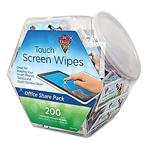 DUSTOFF DMHJ Touch Screen Wipes, 5 x 6, 200 Individual Foil Packets