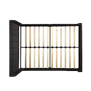 Christopher Knight Home Riley Fully-Upholstered Bed Frame-Queen-Size-Traditional-Black